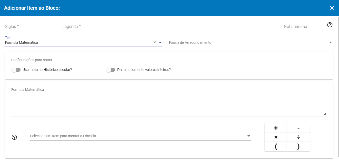 Calendários de notas - Como montar uma Fórmula Matemática ...